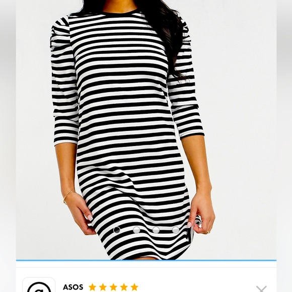 Only | Dresses | Only Mini Swing Dress With Puff Sleeves In Black ...